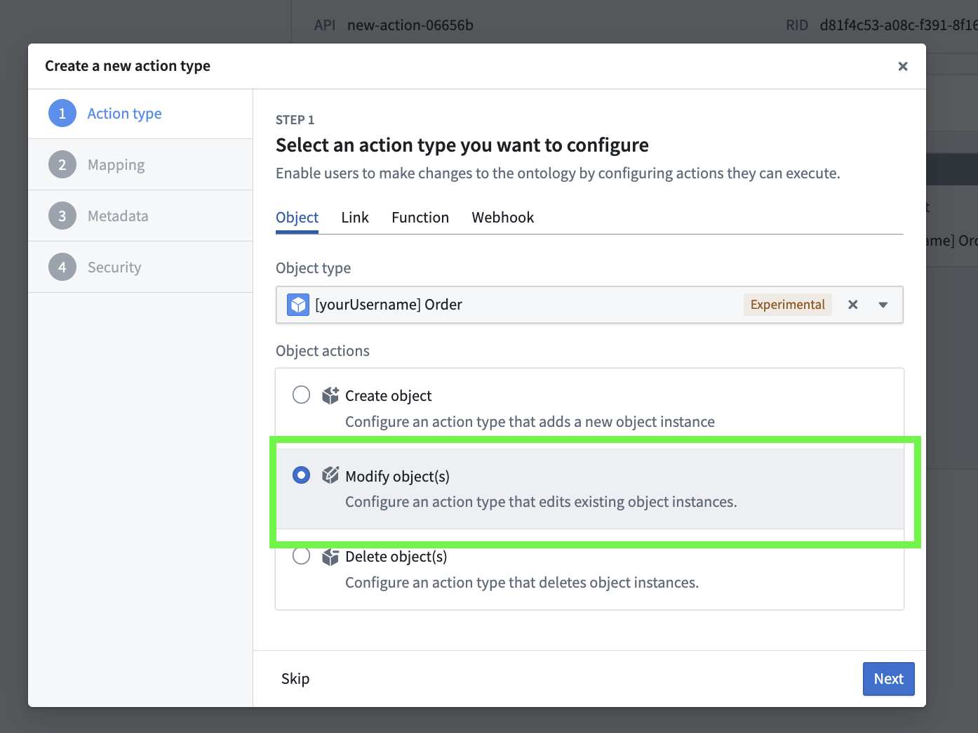 Create the "Assign Order" Action